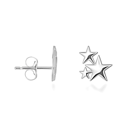 .925 Sterling Silver Star Cluster Stud Earrings | Factory Direct Jewelry
