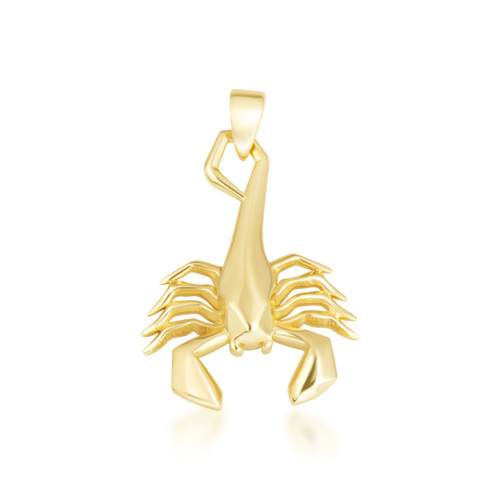Yellow Gold Diamond Cut Scorpion Pendant Necklace | Factory Direct Jewelry