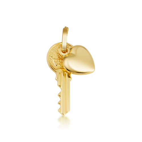 Key Heart Necklace in 14K Gold | Factory Direct Jewelry