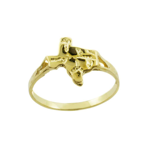 Yellow & White Gold Texas State Mens Nugget Ring