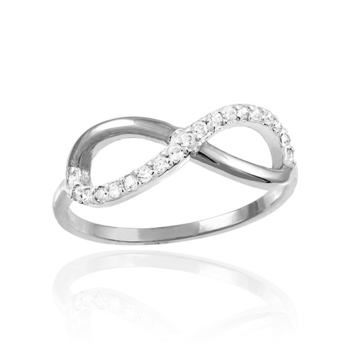 White Gold Infinity Ring with Diamonds