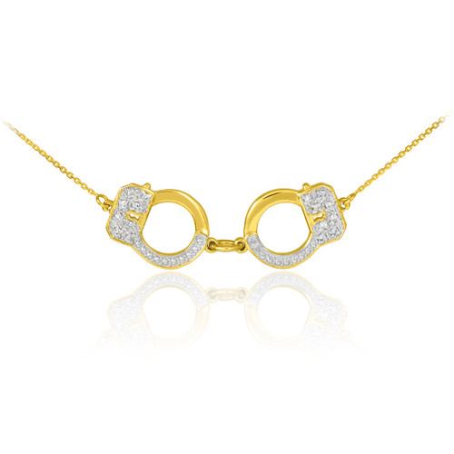 Handcuffs Necklace | Gold Handcuffs Necklace | 14k Gold Handcuffs ...