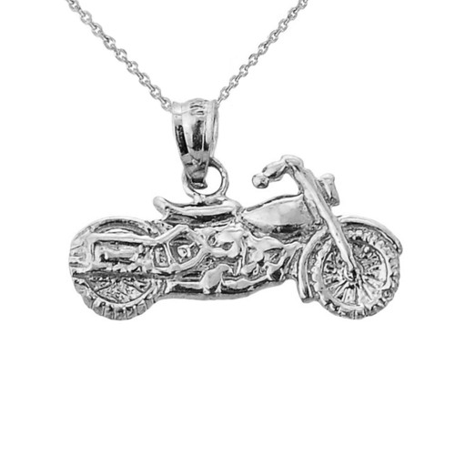 Sterling Silver Motorcycle Charm Pendant