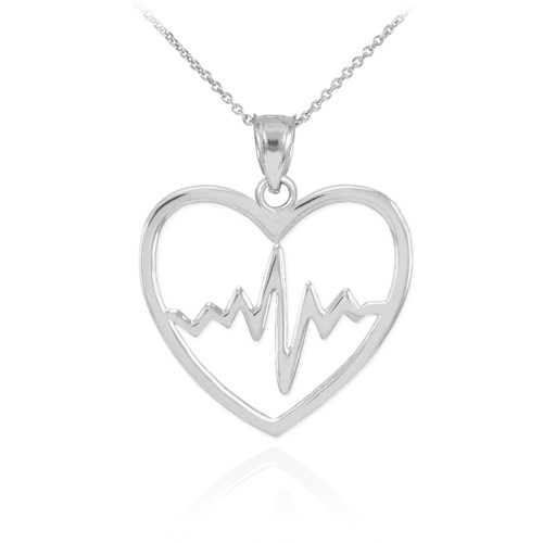 .925 Sterling Silver Heartbeat EKG Pulse Pendant Necklace | Factory ...