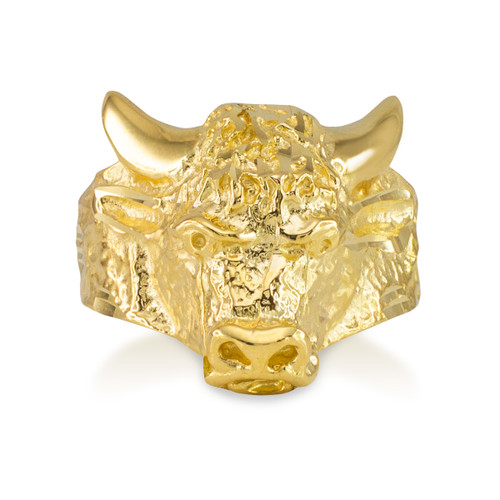 Gold Bull Taurus Ring (Large) | Taurus Rings | Bull Rings | Zodiac Rings