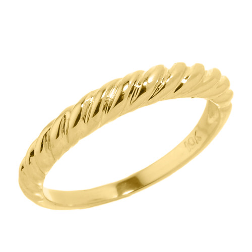 Gold Stackable Twisted Band Ring | Factory Direct Jewelry