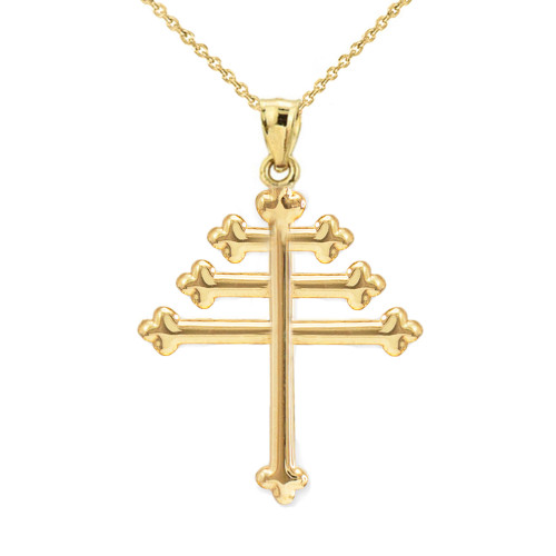 Solid Gold Maronite Cross(Available In Yellow/Rose/White Gold)