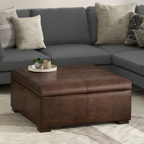 Gabbie - Coffee Table Upholstered Storage Ottoman - Luxury Mattress and ...