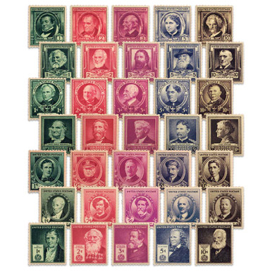 Complete Famous Americans US Postage Stamps Collection | International ...