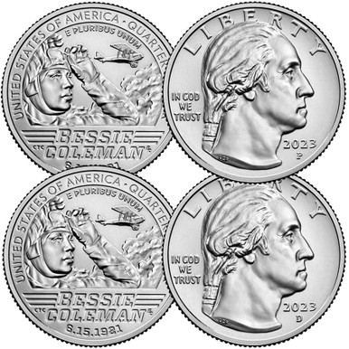 2023 P & D Bessie Coleman Quarter Pair Brilliant Uncirculated ...
