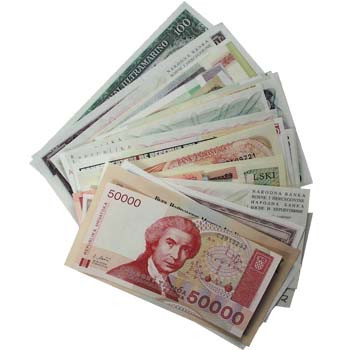 50 Different Colorful Foreign Currency Notes | International Coins ...