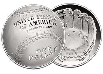 2014 Baseball Hall of Fame Curved Silver Dollar Proof | International ...