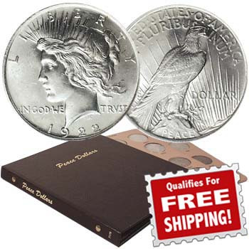 1921 to 1935 Peace Silver Dollar 24 Coin Complete Set Fine to Brilliant ...