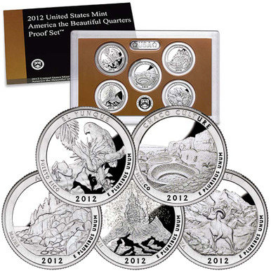 2012 National Parks Quarters Proof Set 5 Coins | International Coins ...