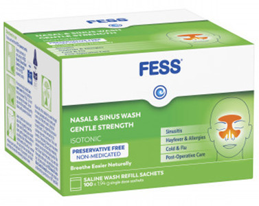 Fess Nasal & Sinus Wash Gentle Strength Isotonic Saline Wash Refill ...
