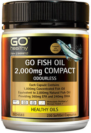 Go Healthy GO Fish Oil 2,000mg Compact Odourless Softgel Capsules 230