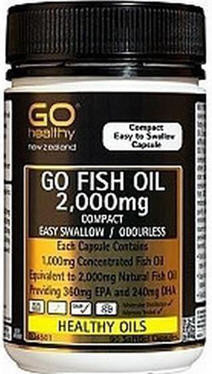 Go Healthy GO Fish Oil 2,000mg Compact Odourless Softgel Capsules 230