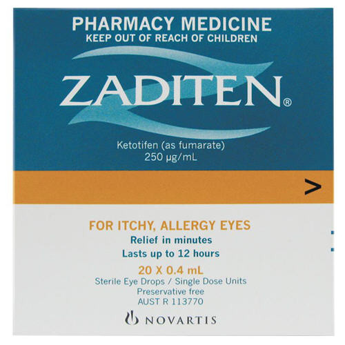 Zaditen Eye Drops Single Dose Units 20 - Unavailable