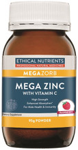 Ethical Nutrients Mega Zinc with Vitamin C Powder Raspberry 95g