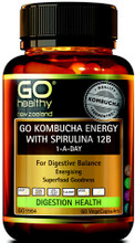 Go Healthy GO Kombucha Energy with Spirulina 12B 1-A-Day VegeCaps 60