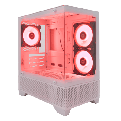 White Shark PC CASE GCC-2304 TORPEDO WHITE + 3 Fan DASH - Electron Albania