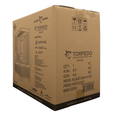 White Shark PC CASE GCC-2304 TORPEDO WHITE + 3 Fan DASH - Electron Albania