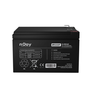 nJoy GP12122F 12V12Ah Lead-Acid AGM Battery T2/F2 Dimensions ...