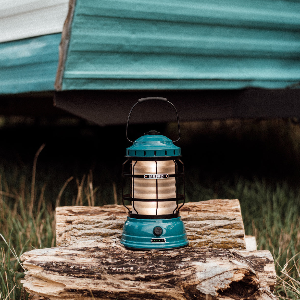 Barebones Living Teal USB Rechargeable Forest Lantern - Fstop Lights