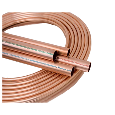 Mueller MH60010 6" X 10' Copper Type M Hard Plumbing Water Tube - 24hr ...