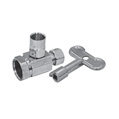 Everflow 93212PR-NL 1/2" Sweat X 3/8" OD Compression 1/4 Turn Loose Key ...