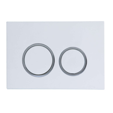 Fine Fixtures Flush Actuator - Round Push Button 10″ x 7″ - White ...