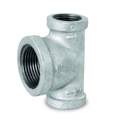 Everflow GMBT0120 1/2" X 1/2" X 3/4" Galvanized Malleable Bullhead Tee - 24hr Supply