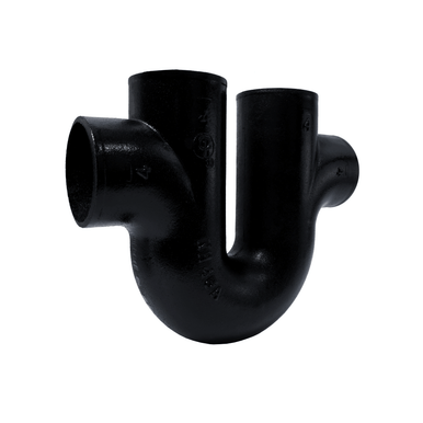 Charlotte Pipe 00546 4" Cast Iron No Hub Running Trap With Double Vent ...