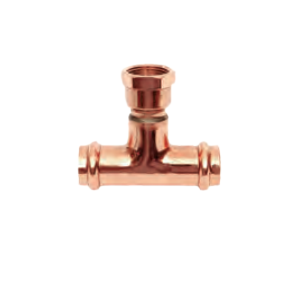 Mueller PF01572 1" X 3/4" Copper Press Small Female Reducing Tee (P X P X FPT) - 24hr Supply