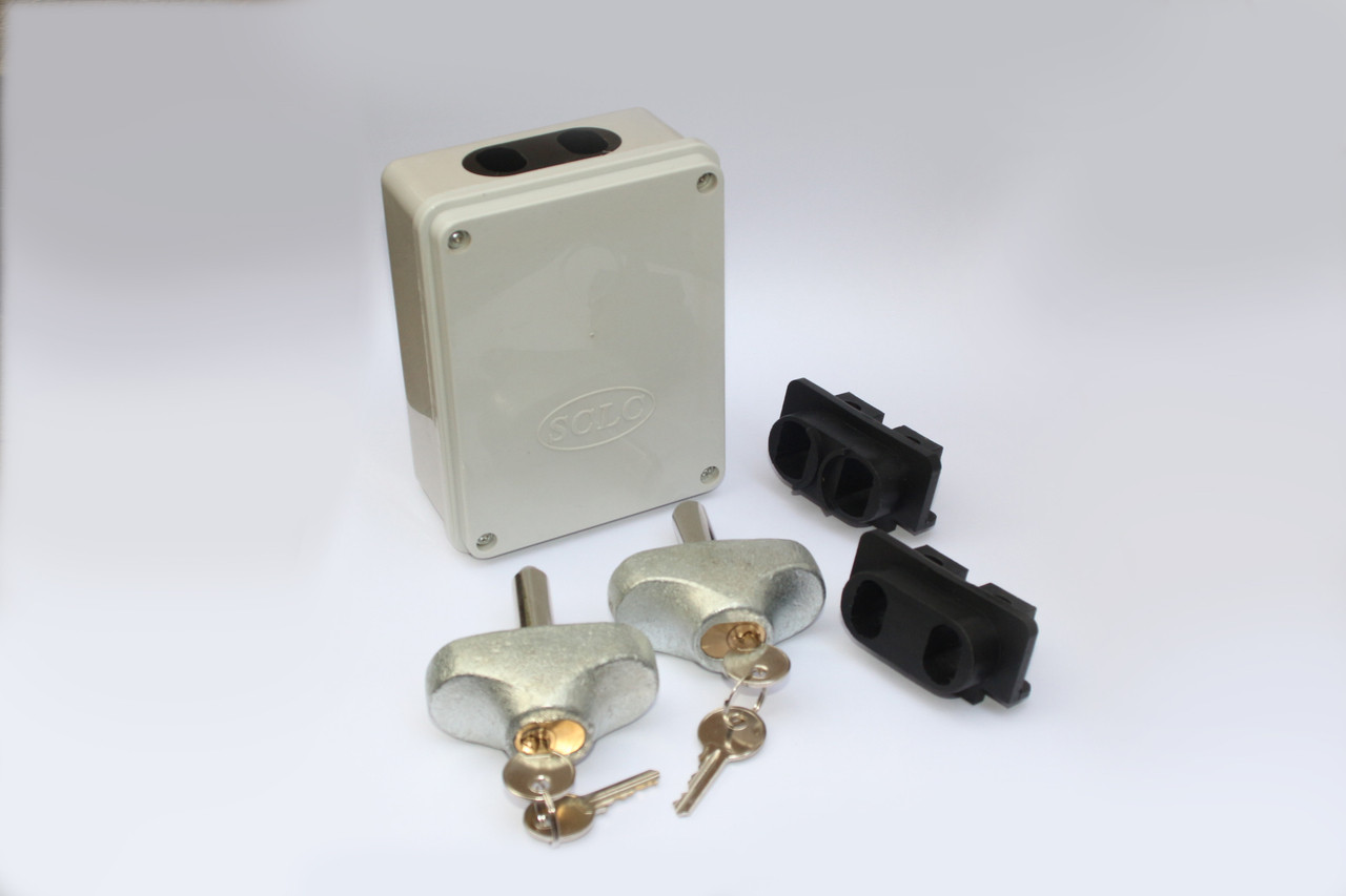 Bullet lock isolator unit switch for use with roller shutter doors ...