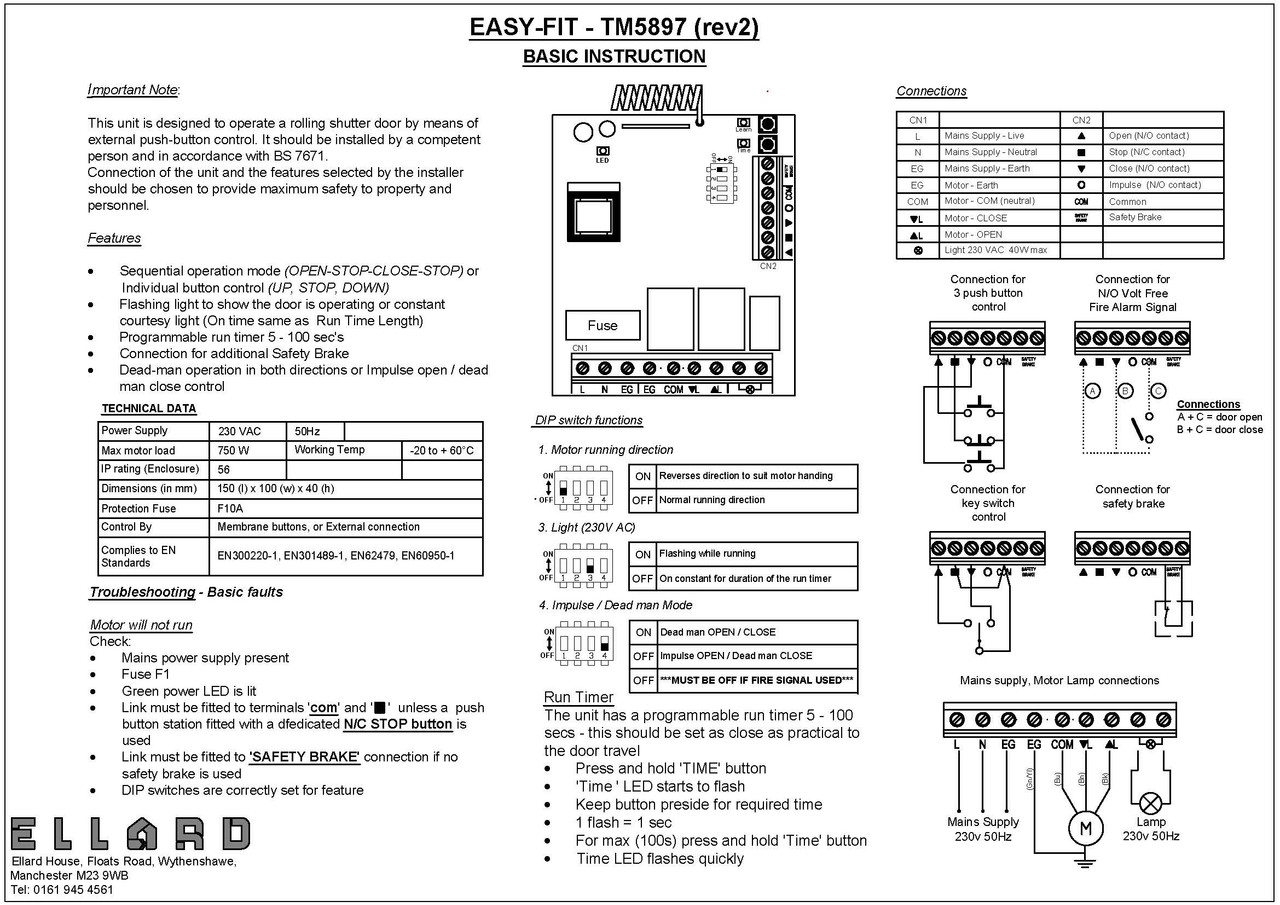 Ellard Easy Fit Controller (replaces fitters mate) - for roller shutter ...