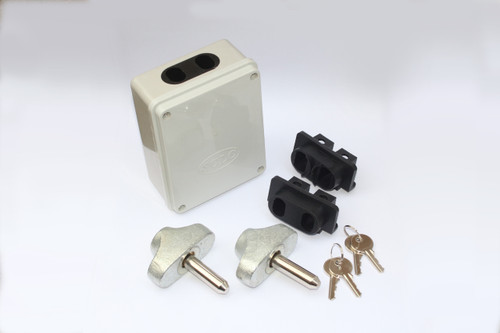 Bullet lock isolator unit switch for use with roller shutter doors ...
