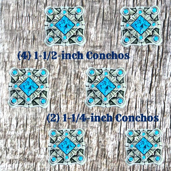 Saddle Sets - Square Concho Saddle Set - Texas Uniques Store