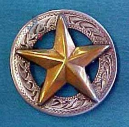 Star Concho Engraved Border 1-1/4" - Texas Uniques Store