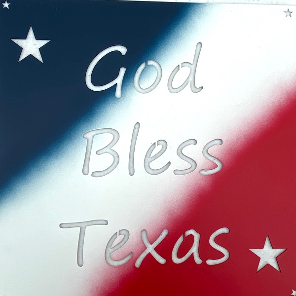 Metal Wall Art God Bless Texas - Texas Uniques Store