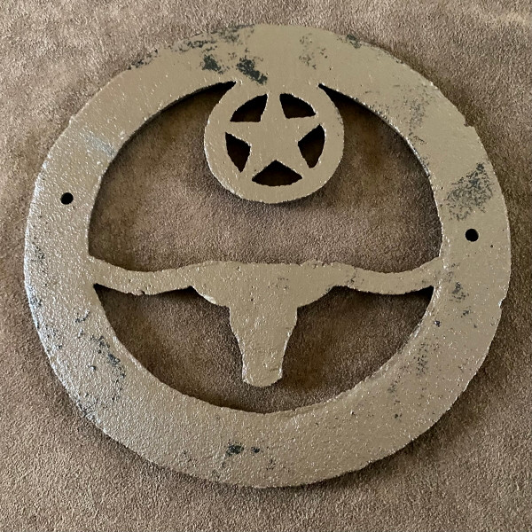 Metal Cut Out Of Longhorn & Star Metal Art - Texas Uniques Store