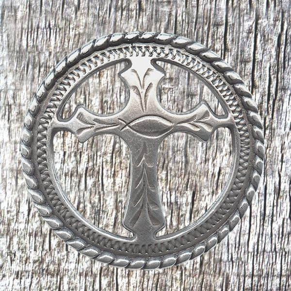 Western Christian Cross Rope Trim 1-1/2 inch Concho - Texas Uniques Store