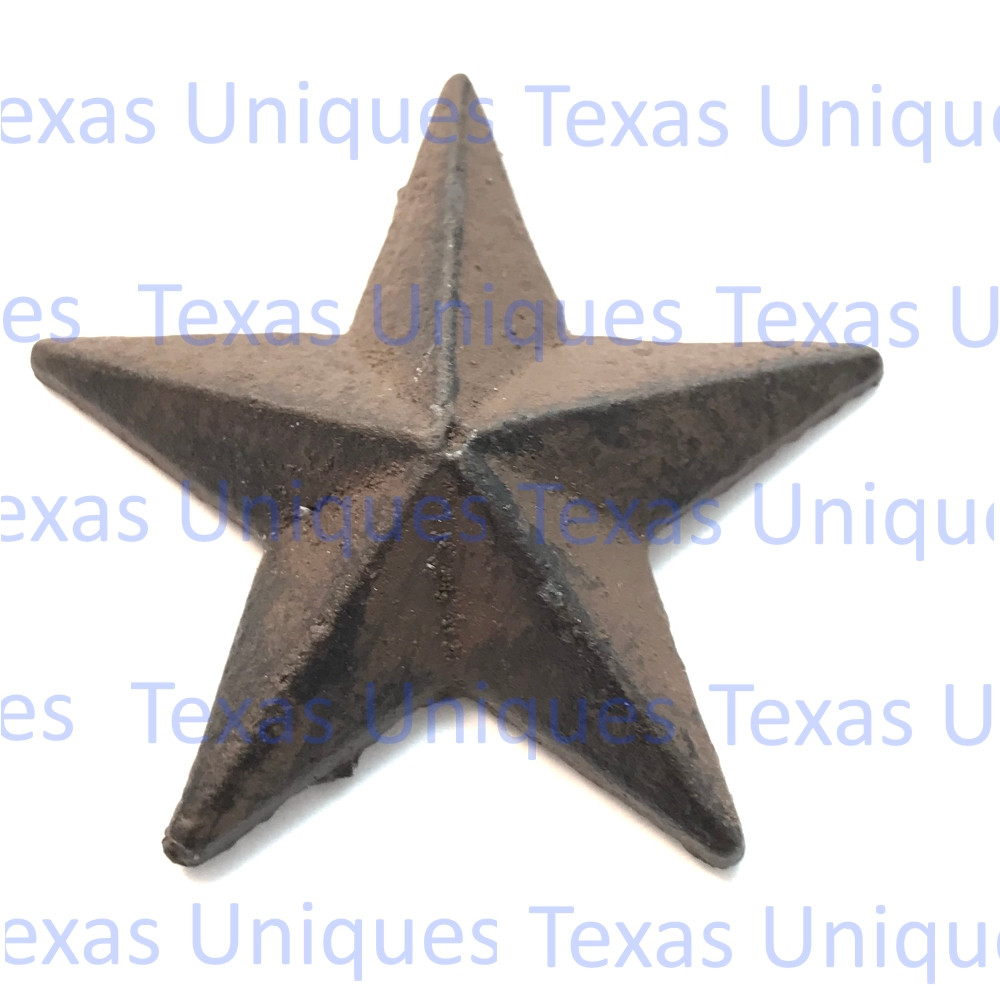 1-7/8 Inch Brown Finish Cast Iron Stars with Nail - Texas Uniques Store