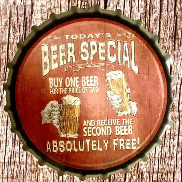 Vintage Style Decorative Metal Beer Special Wall Hanging Bottle Cap ...