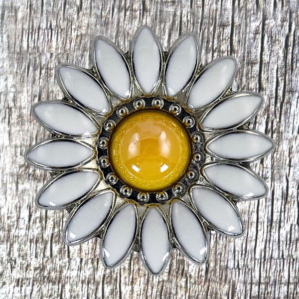 Yellow Bling Daisy 1/2 Inch Concho - Texas Uniques Store