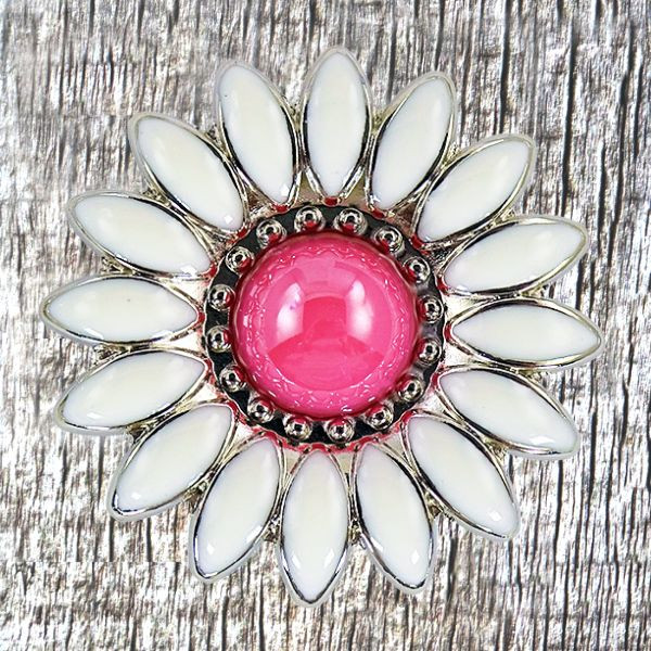 Pink Bling Daisy 3/4 Inch Concho - Texas Uniques Store