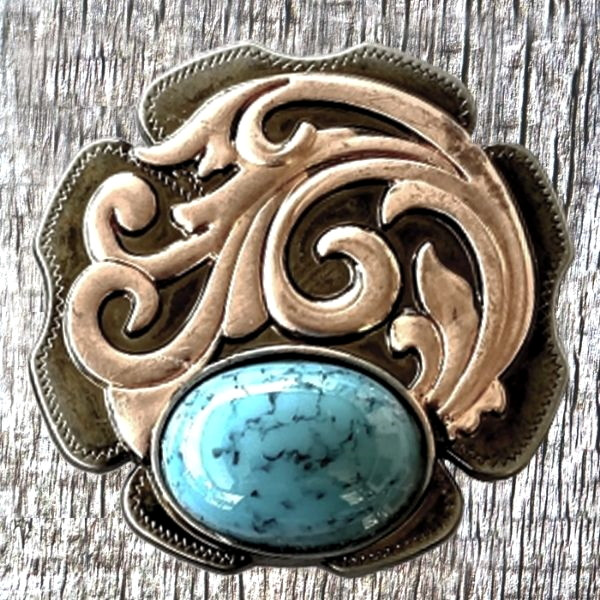 Tucumcari Turquoise 1-1/2 Inch Concho - Texas Uniques Store