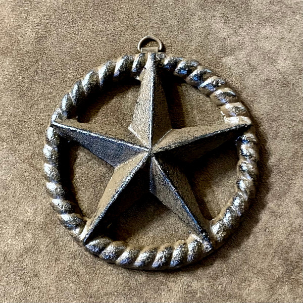 Rustic Cast Iron Star In Rope Circle - Texas Uniques Store