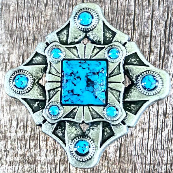 Western Sunset Nickel 1-1/2 Inch Concho - Texas Uniques Store