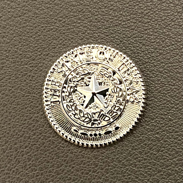 State Of Texas Seal 3/4 Inch Silver Concho Flat Back - Texas Uniques Store
